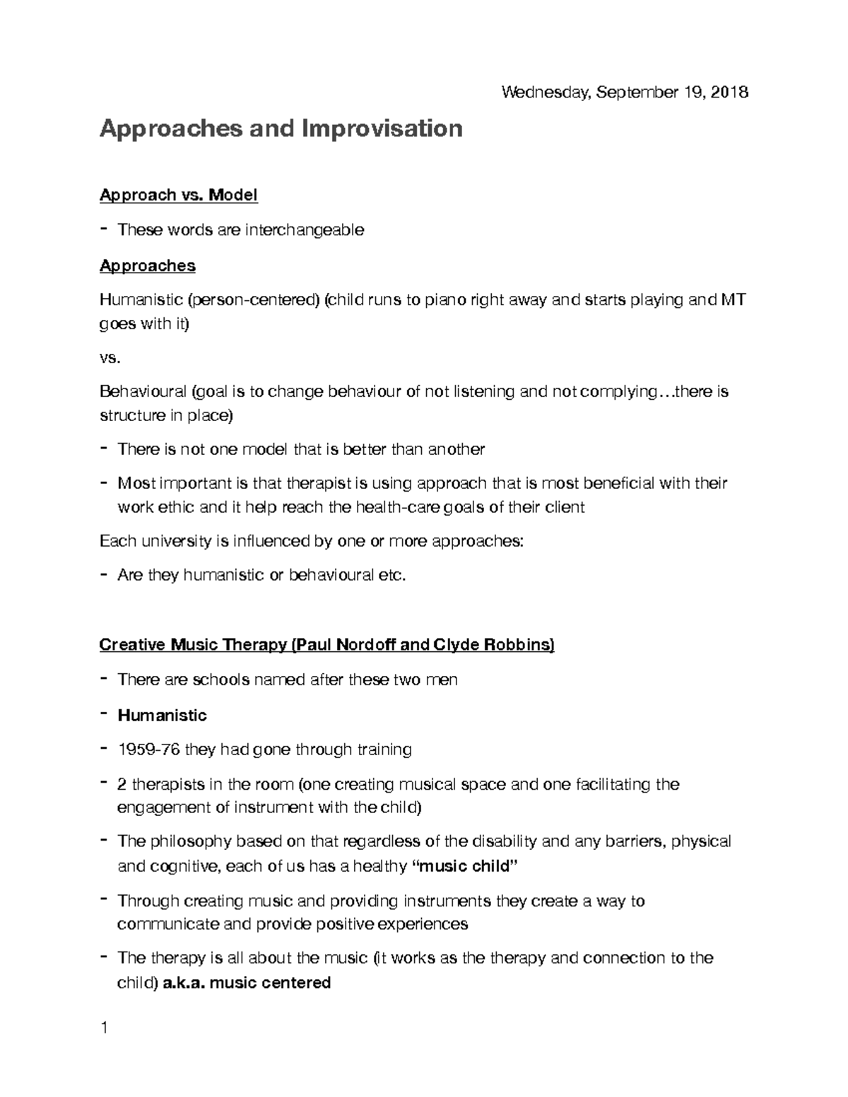 Lecture 3 - Prof Rachael Finnerty - Approaches and Improvisation ...