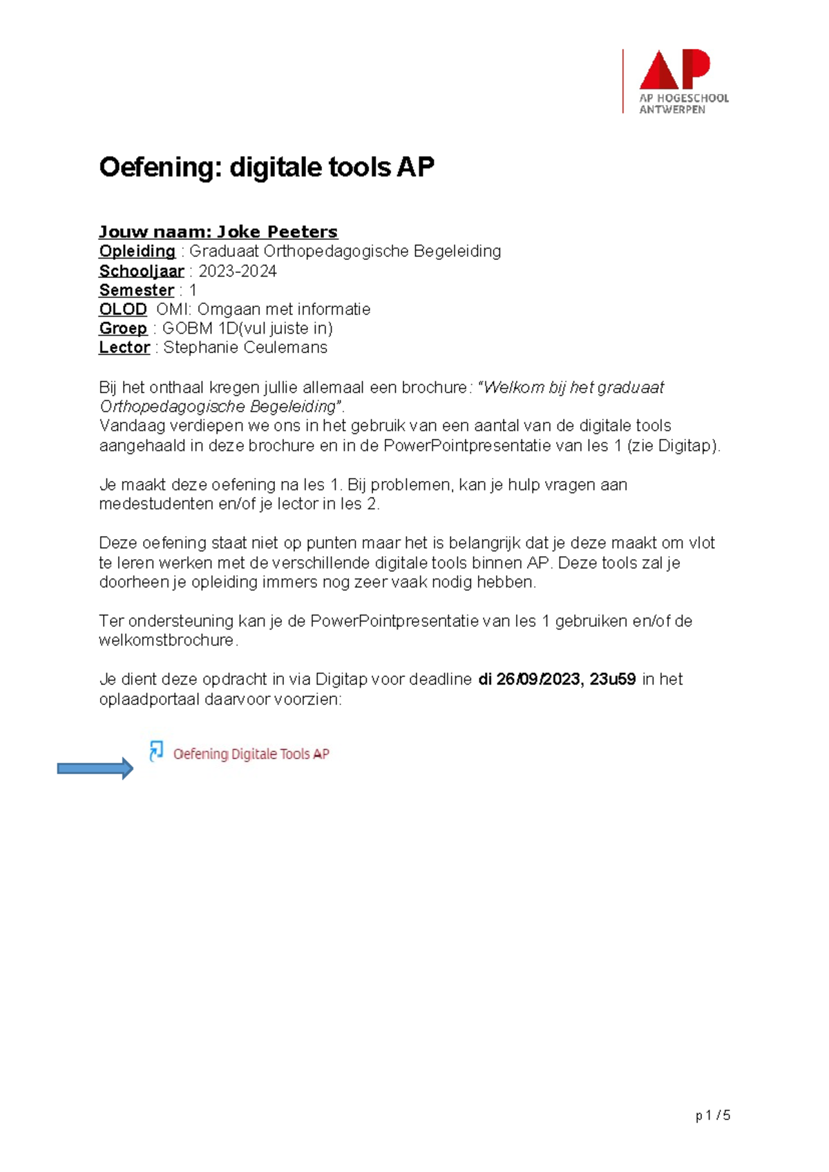 Omi oefening digitale tools AP Joke Peeters - Oefening: digitale tools ...