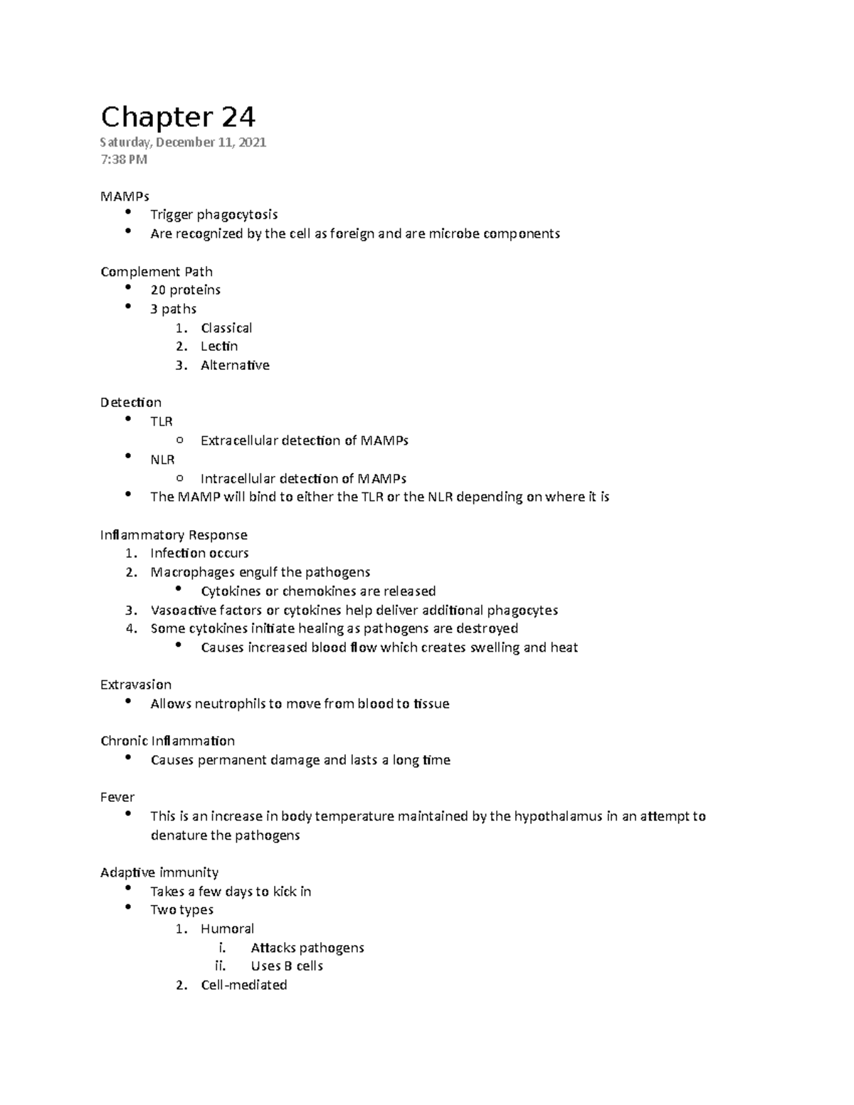Chapters 24, 27 Notes - Chapter 24 Saturday, December 11, 2021 7:38 PM ...