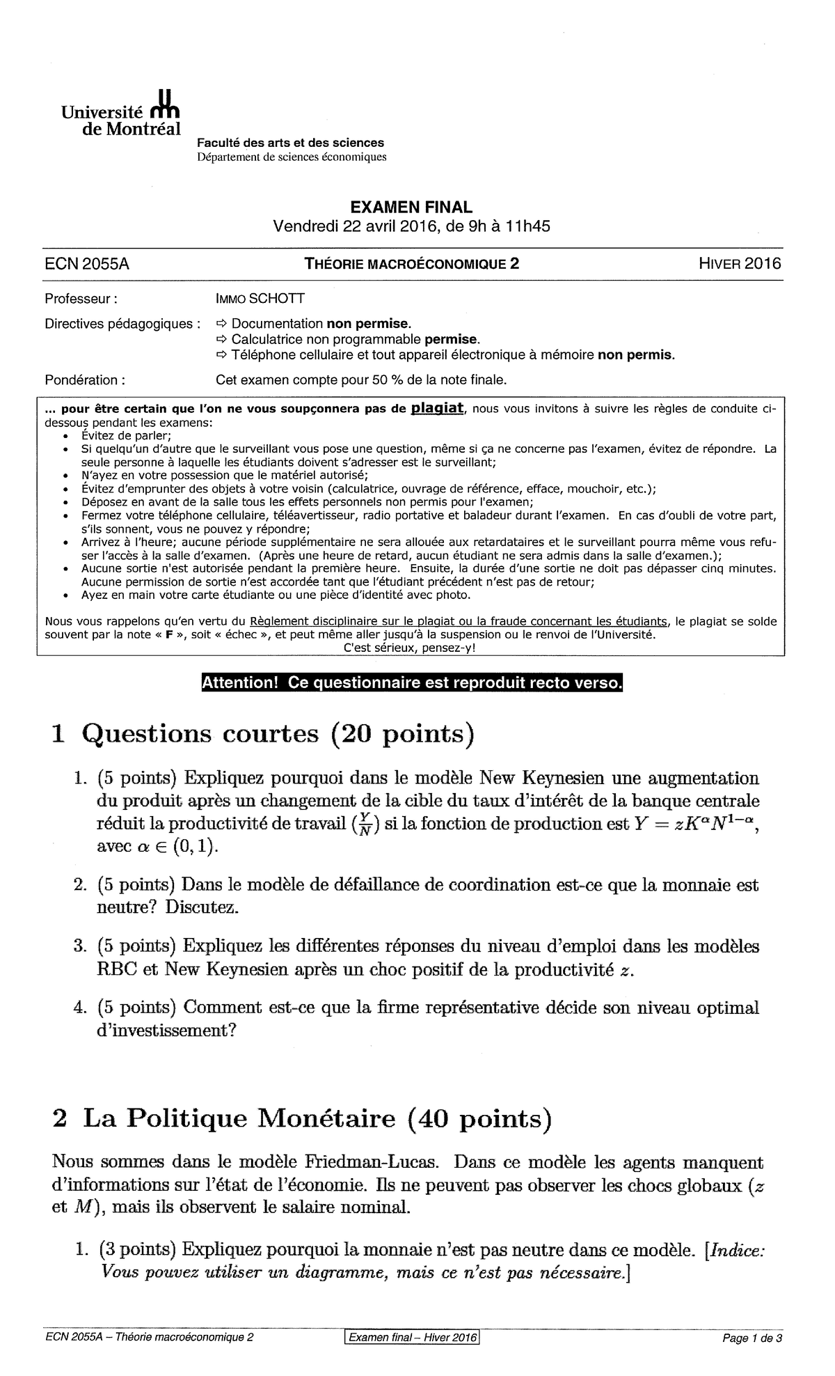 ECN 2055 FINAL 2016 AVRIL - ECN-2055-A - Studocu