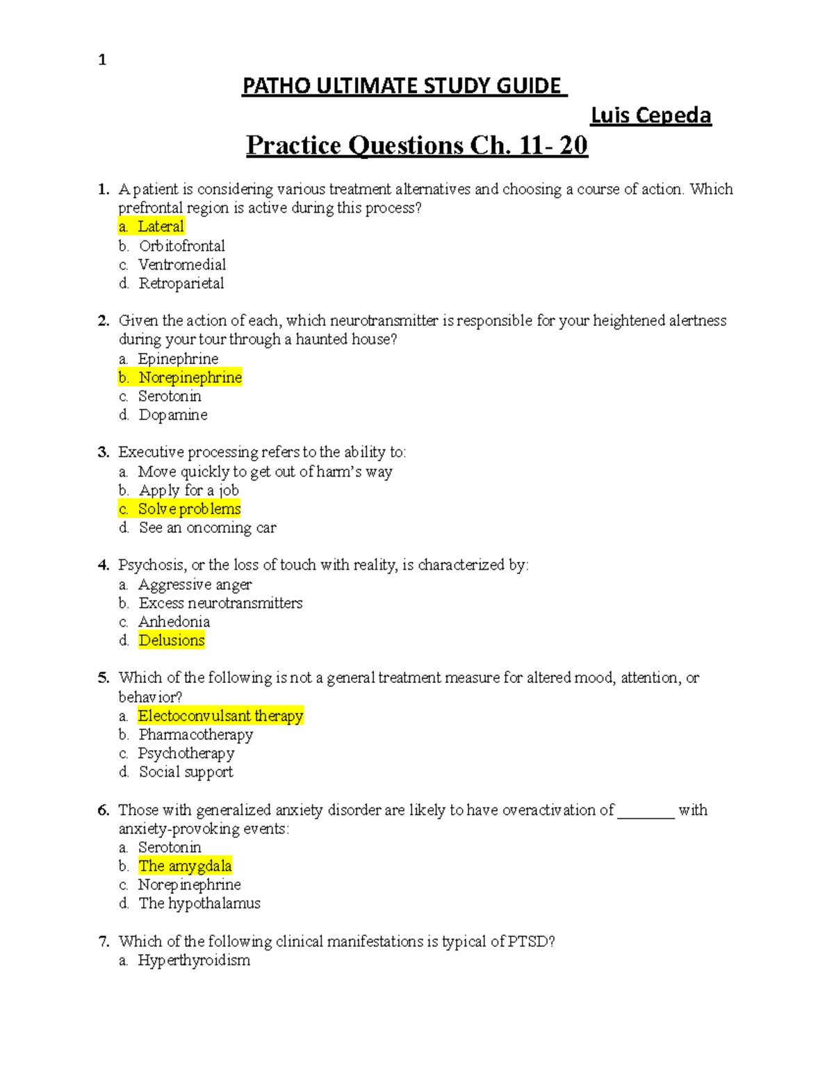 Patho Ultimate Study Guide Answers 2 - PATHO ULTIMATE STUDY GUIDE Luis ...