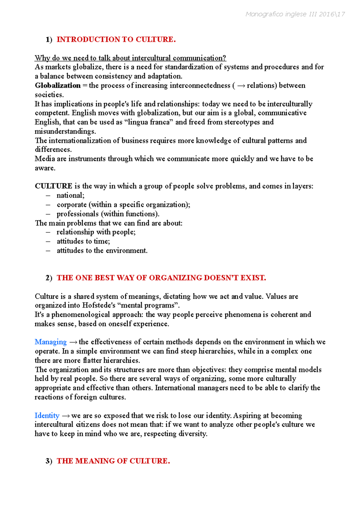 riding the waves of culture - 1) INTRODUCTION TO CULTURE. Why do we ...