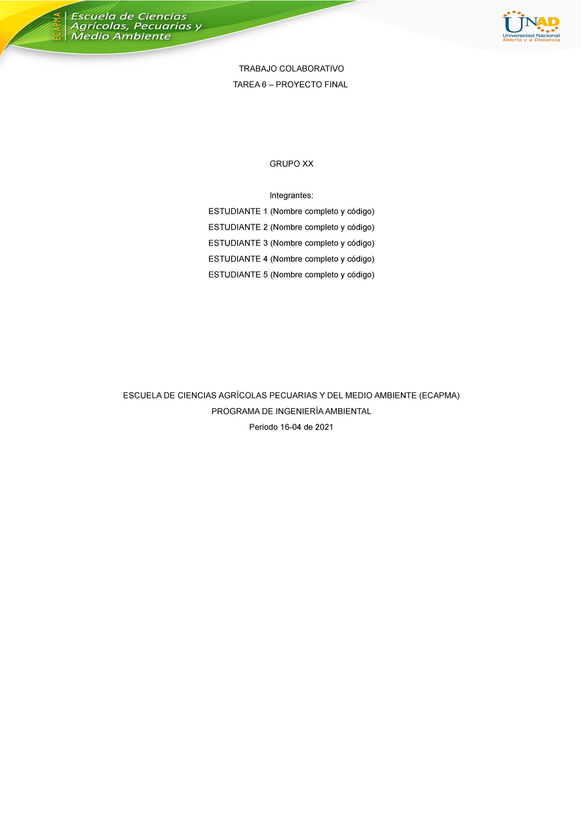 Tarea 6 SIG Grupo XX - formatos sig - TRABAJO COLABORATIVO TAREA 6 ...