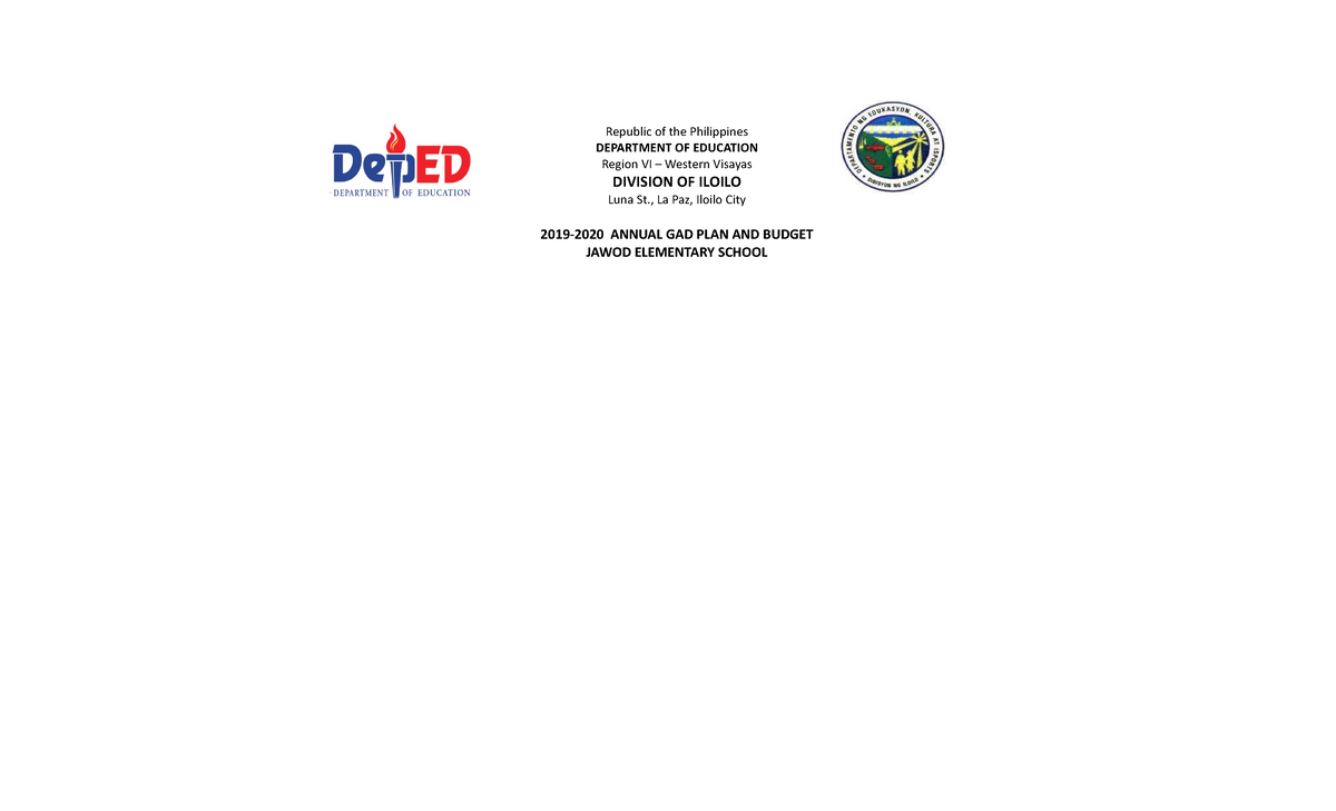 GAD Plan 2016 Template - Republic of the Philippines DEPARTMENT OF ...