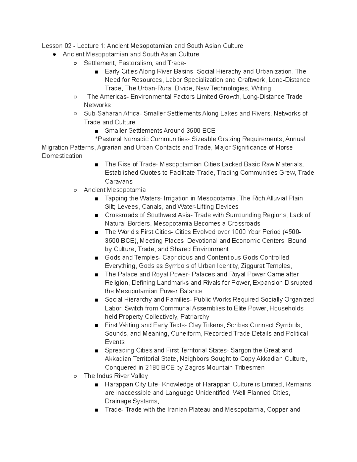 Copy of 111 - Lesson 02 Lecture 1 Ancient Mesopotamian and South Asian ...