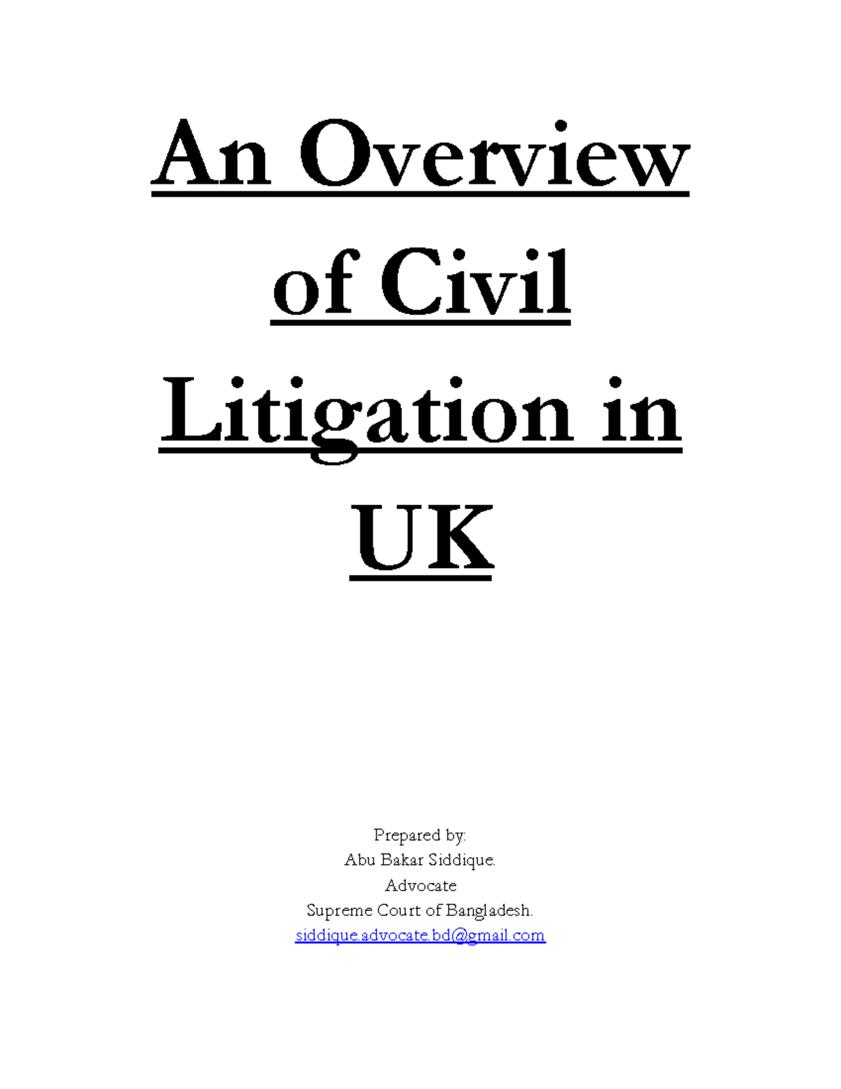 An Overview of Civil litigation in the UK - An Overview of Civil ...
