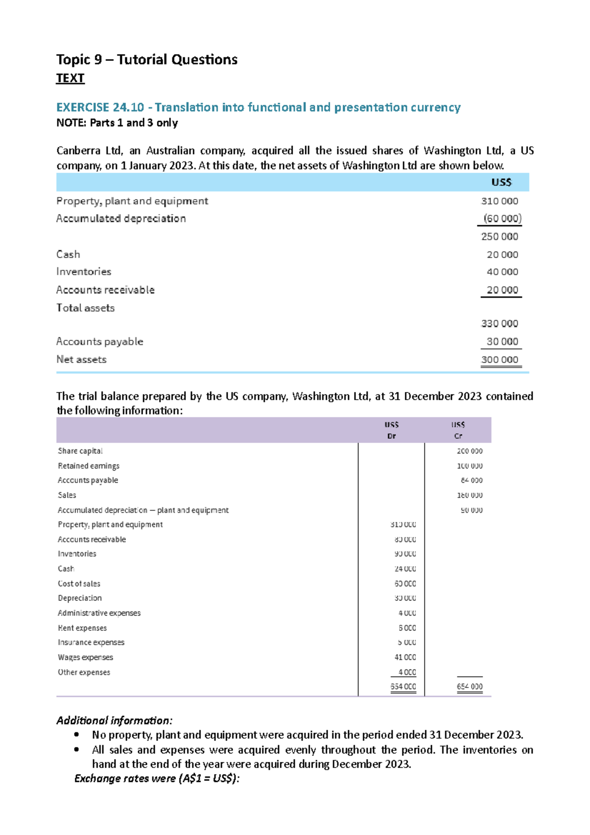 AYB340 Tutorial 9 Questions - Topic 9 – Tutorial Questions TEXT ...