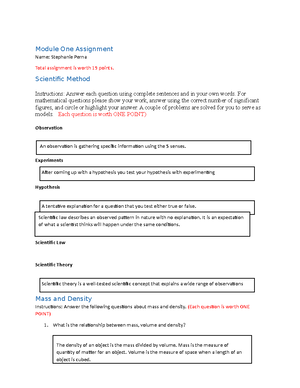 SPerna Module 02 Assignment - Module Two Assignment Name: Stephanie Perna Elements Instructions ...