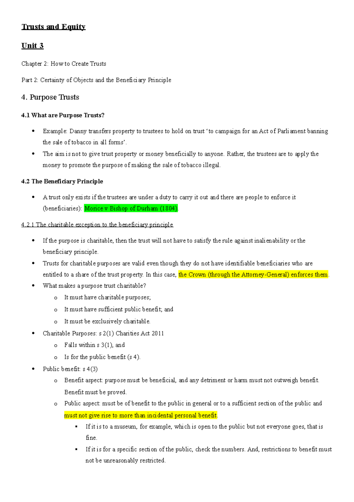 Unit 3 Equity and Trusts - Trusts and Equity Unit 3 Chapter 2: How to ...