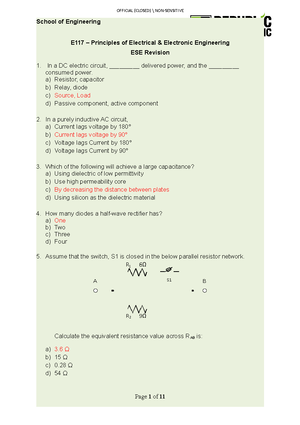 2019 ESE - pass yr paper - Name AY201 9 Semester 2 E117 ESE Student ID ...