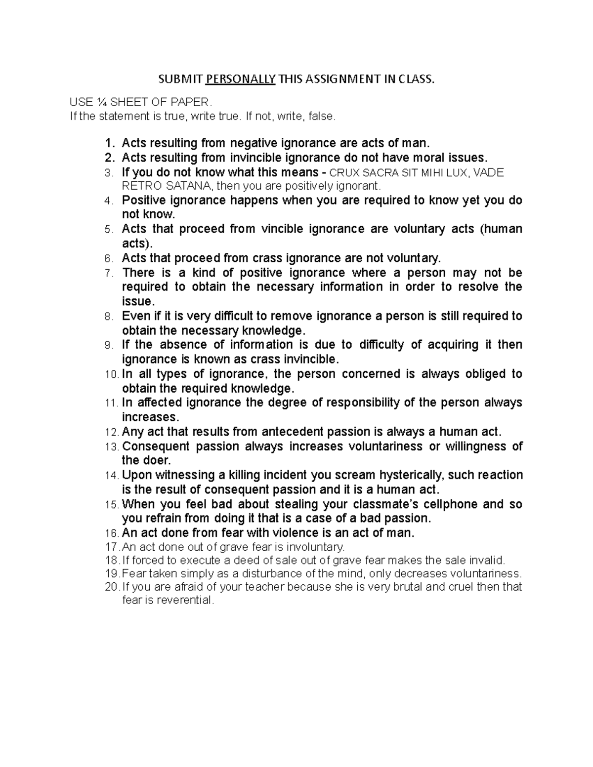 Assignment Notes Submit Personally This Assignment In Class Use ¼