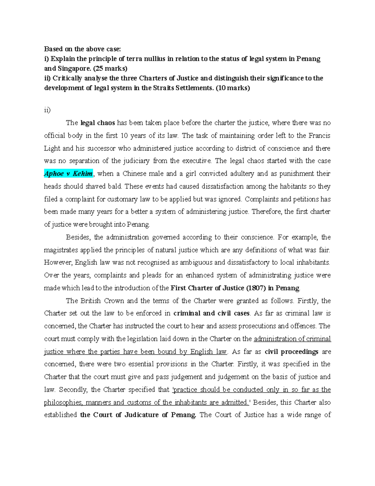 1-lex loci, COJ - Hope it helps - Based on the above case: i) Explain ...