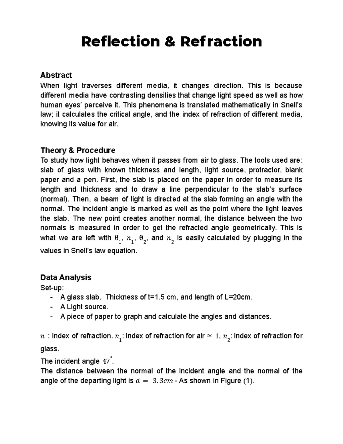 Reflection Refraction - Reflection & Refraction Abstract When light ...