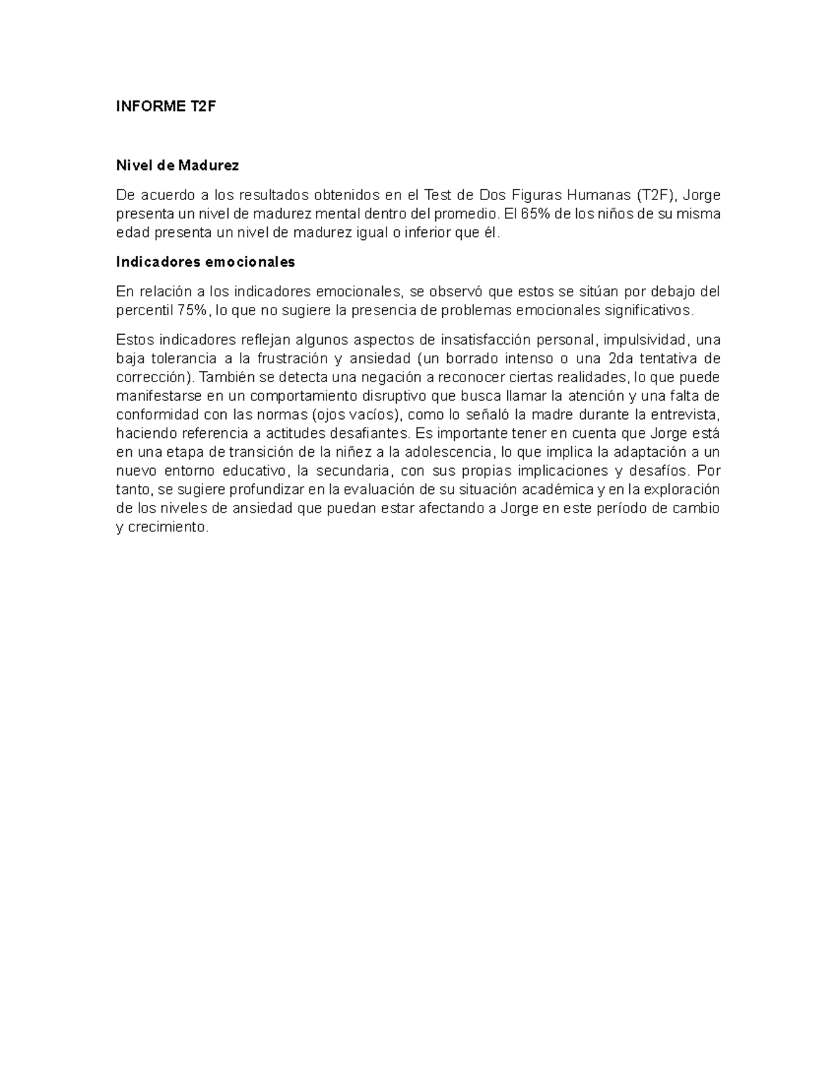 Informe T2F - EPER - INFORME T2F Nivel de Madurez De acuerdo a los ...