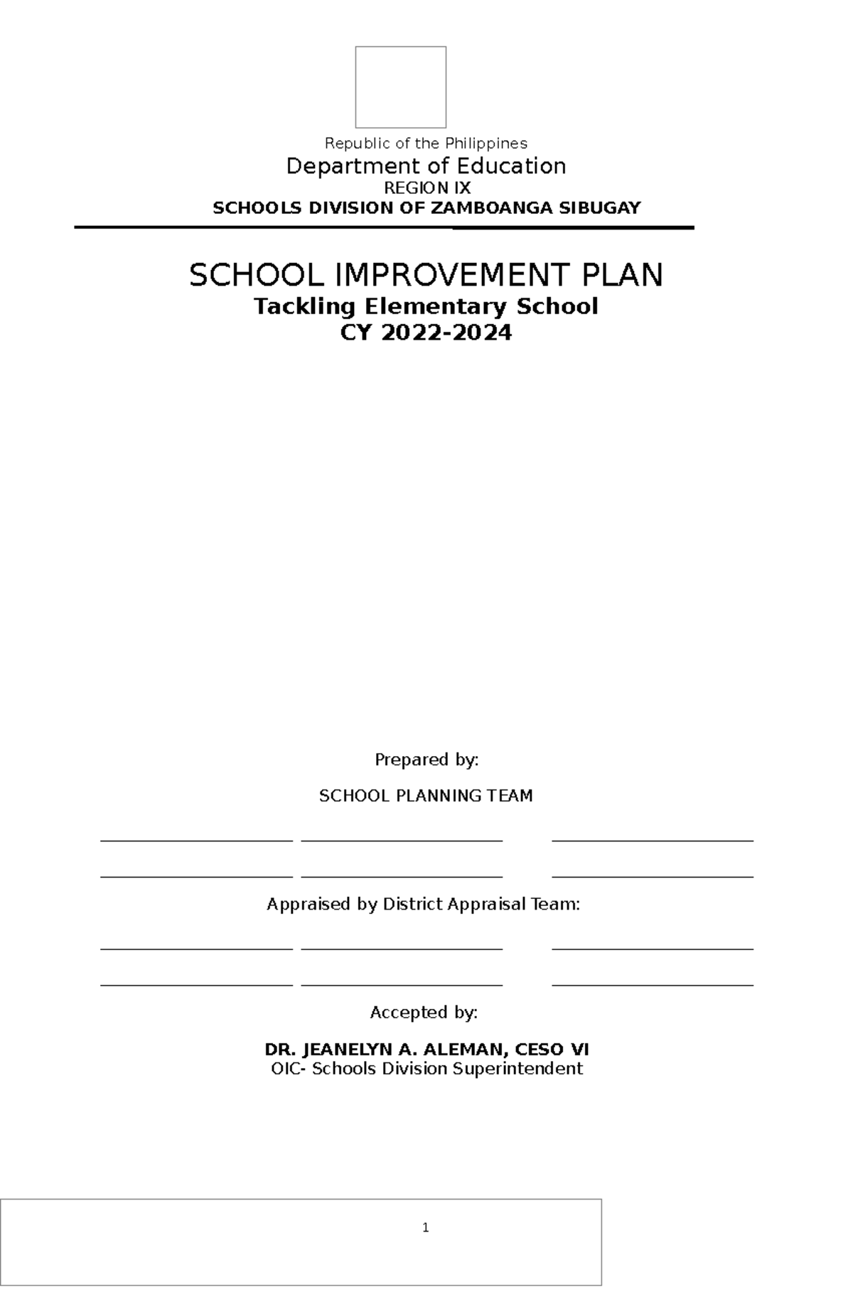 A1 SIP 2022-2024 Final Legal - Republic of the Philippines Department ...