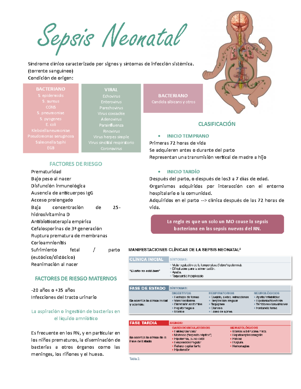 Sepsis Neonatal Tema 3 - Sepsis Neonatal Síndrome clínico caracterizado ...