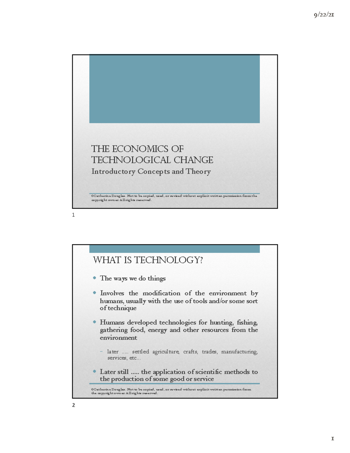 2 - 339 Microeconomics of Technological Change - THE ECONOMICS OF ...
