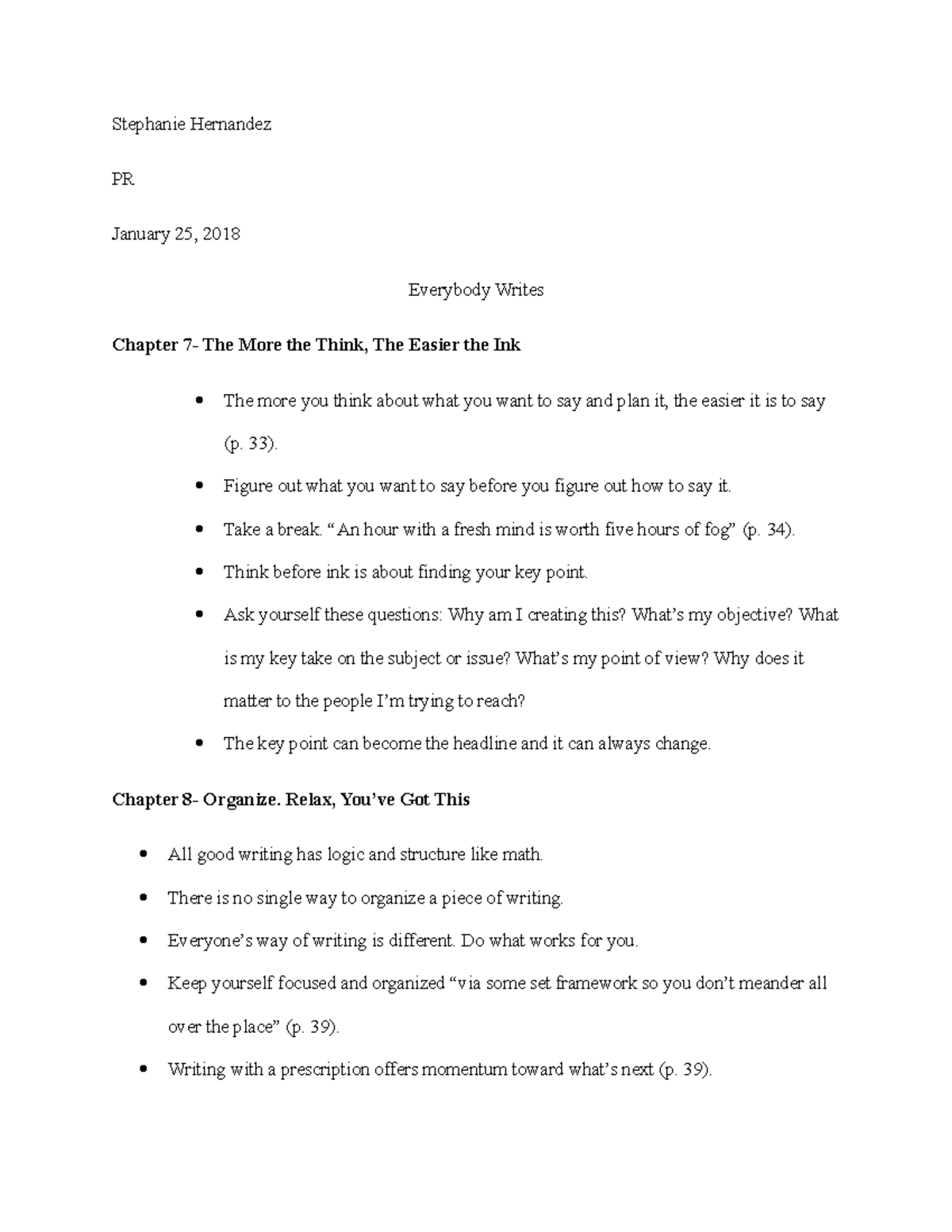 Everybody Writes Chpt 7-10 - Stephanie Hernandez PR January 25, 2018 ...