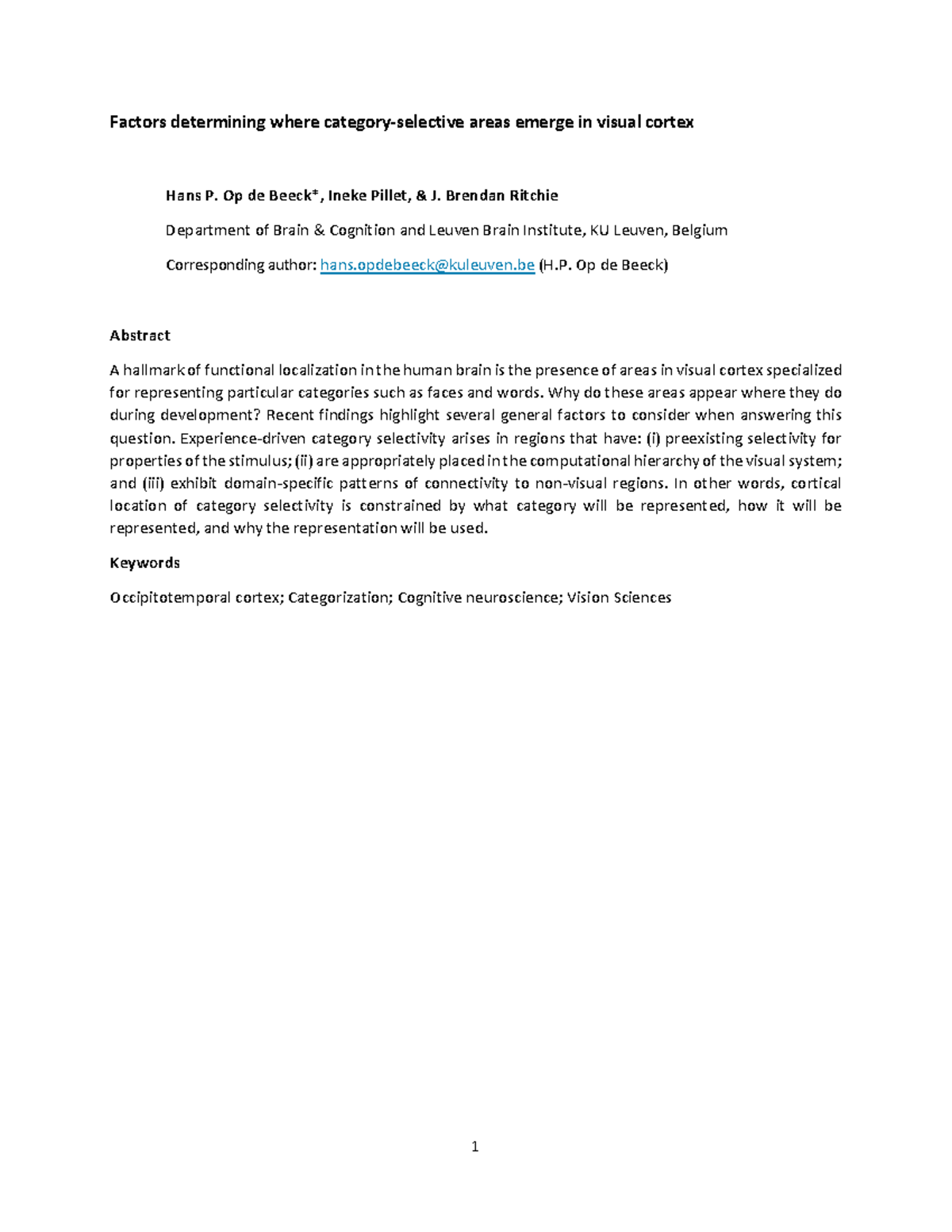 Opde Beeck Pillet Ritchie TICS2019 open - Factors determining where ...