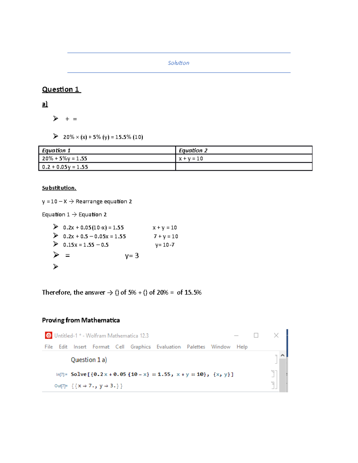 MA solution for MA - Major Assignment - Solution Question 1 a) + = 20% ...