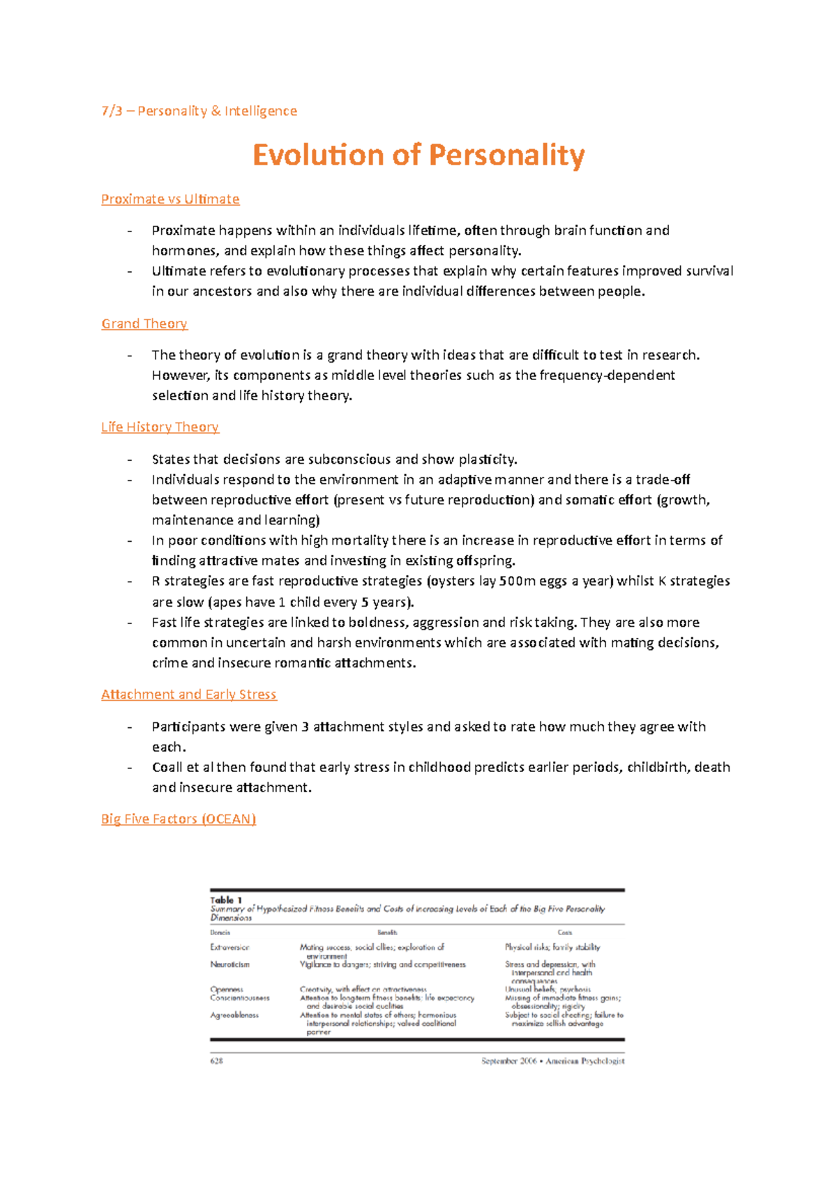 Evolution of Personality - 7/3 – Personality & Intelligence Evolution ...