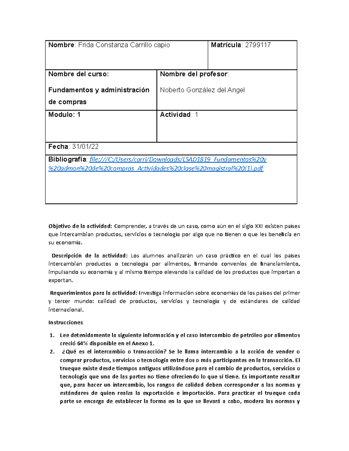 Actividad 1 Fundamentos - Nombre : Frida Constanza Carrillo capio ...