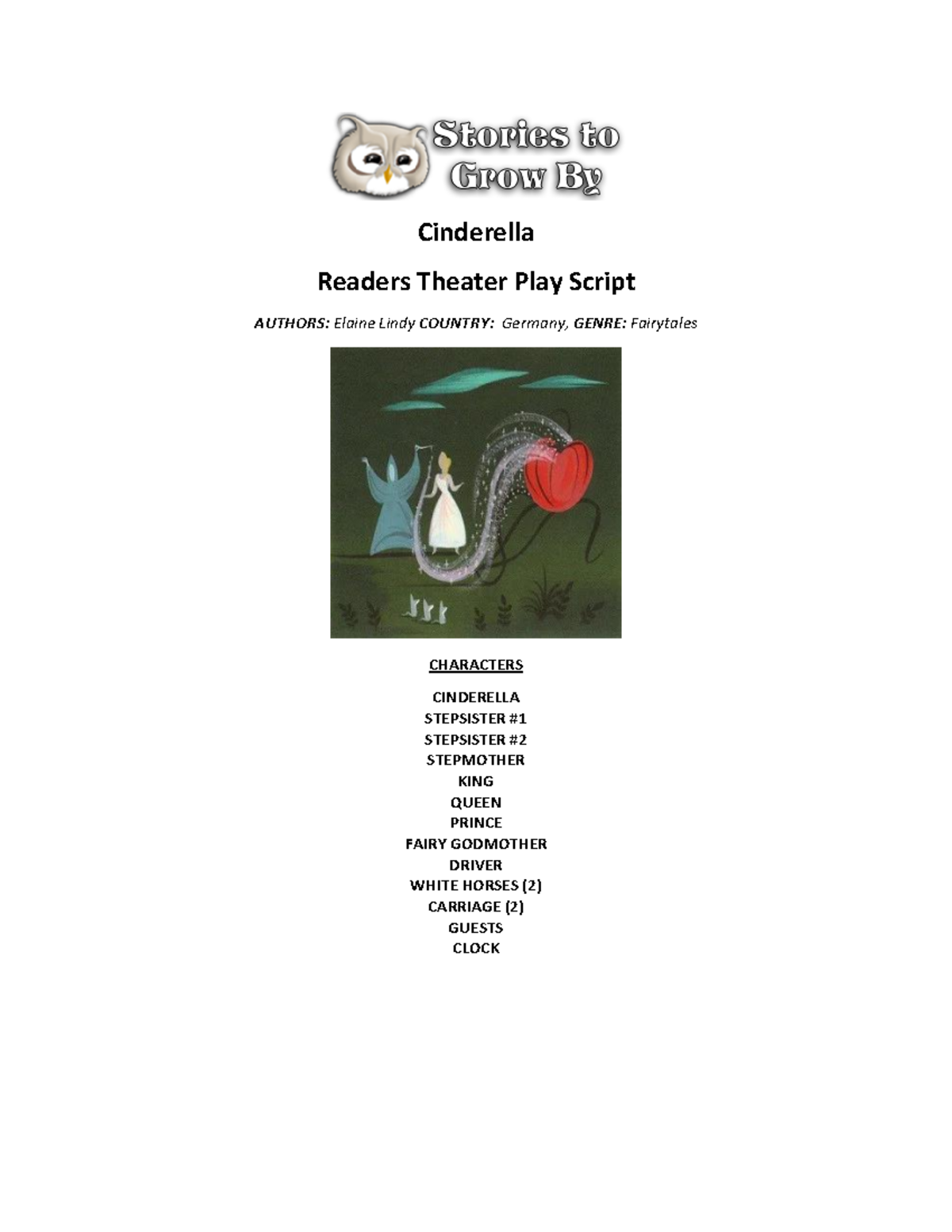 Cinderella - qwertyuuuu - Cinderella Readers Theater Play Script ...