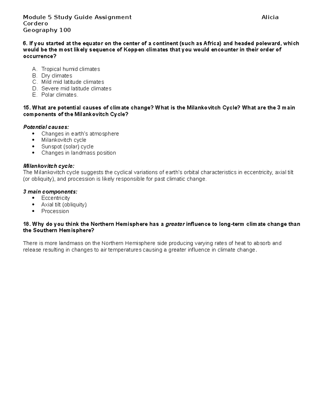 Module 5 Study Guide Week 5 Assignment - Module 5 Study Guide ...