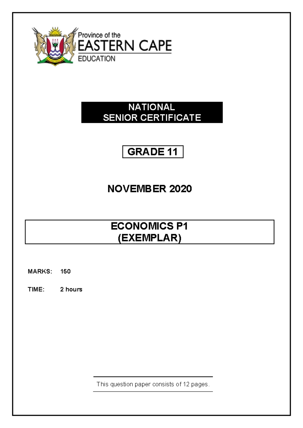 ECON P1 GR11 QP NOV 2020 F - NATIONAL SENIOR CERTIFICATE GRADE 1 1 ...