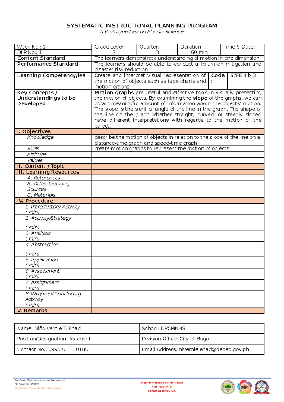 Science Grade 7 Q3 W2 D1 - dlp - SYSTEMATIC INSTRUCTIONAL PLANNING ...
