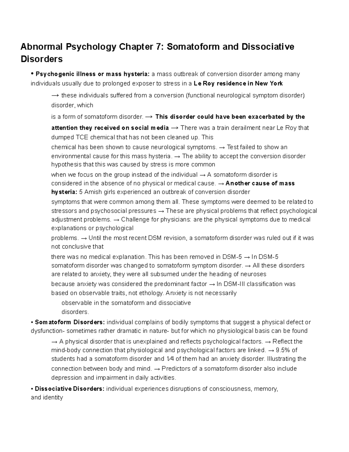 PSYB32 Textbook Notes (Chapter 5, 7, 8 and 10) - Abnormal Psychology ...