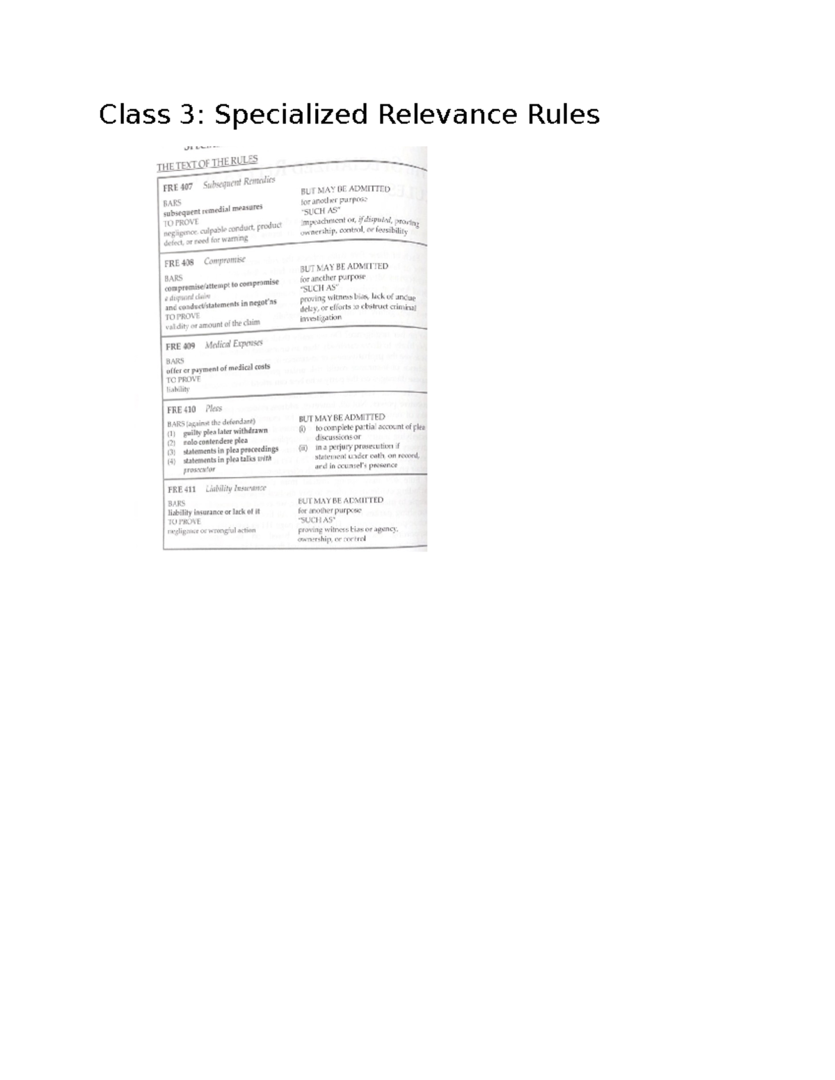 Class 3 - Murphy - Class 3: Specialized Relevance Rules Purpose for ...