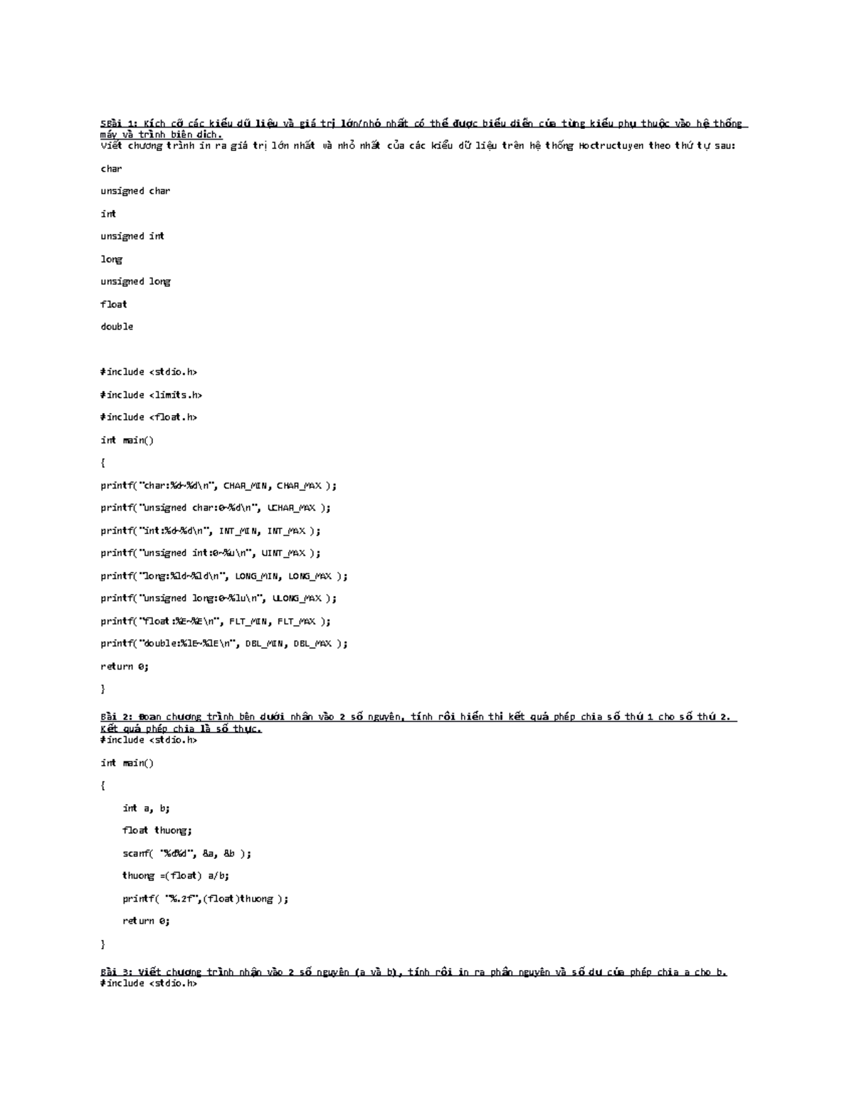 300-bai-code-thieu-nhi - SBài 1: Kích c ỡ các ki ểu d ữ li ệu và giá tr ị l ớn/nh ỏ nh ất có th ...