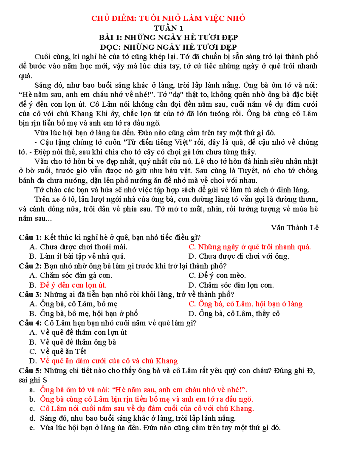 TUẦN 1 - htfg - CHỦ ĐIỂM: TUỔI NHỎ LÀM VIỆC NHỎ TUẦN 1 BÀI 1: NHỮNG ...