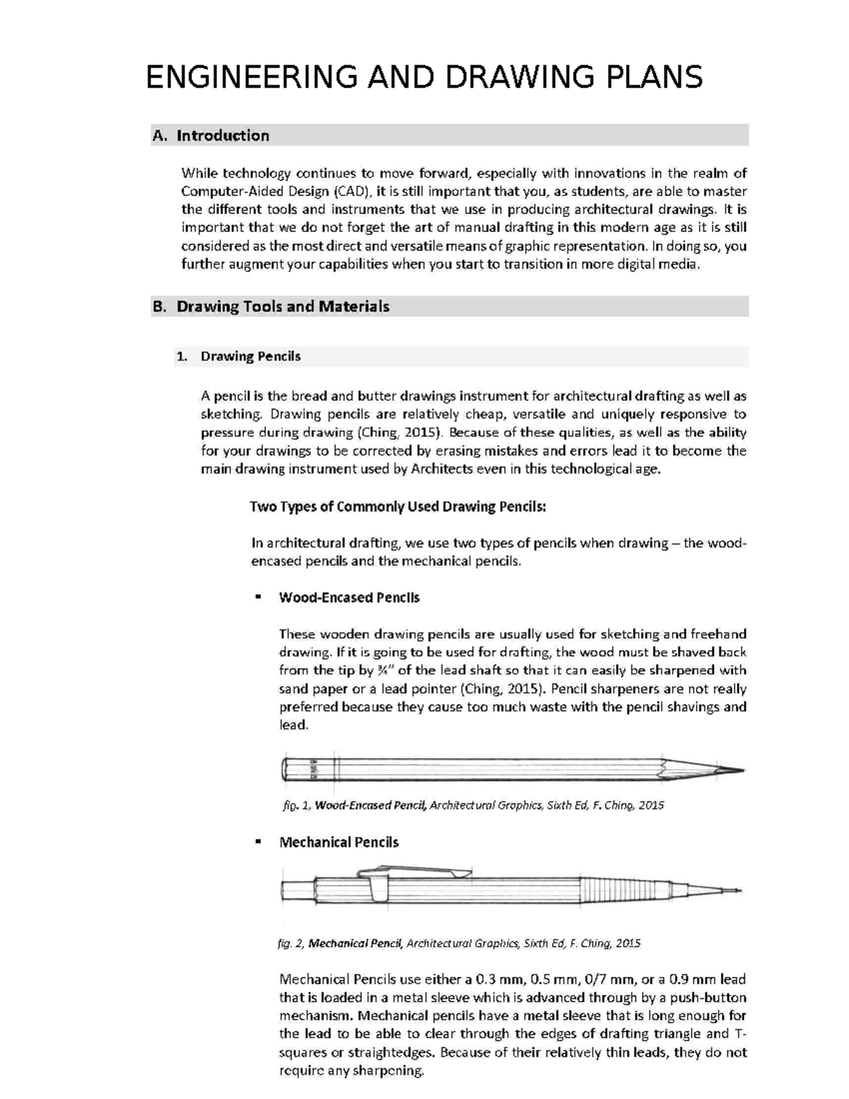 Engineering AND Drawing Plans 1 1 it is all about plans - Secondary ...