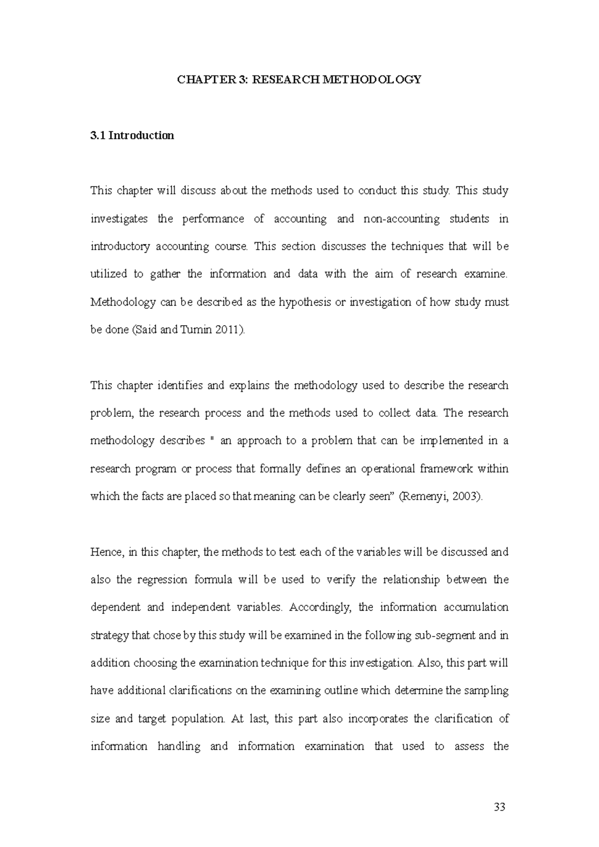 Chapter 3 - CHAPTER 3: RESEARCH METHODOLOGY 3 Introduction This chapter ...