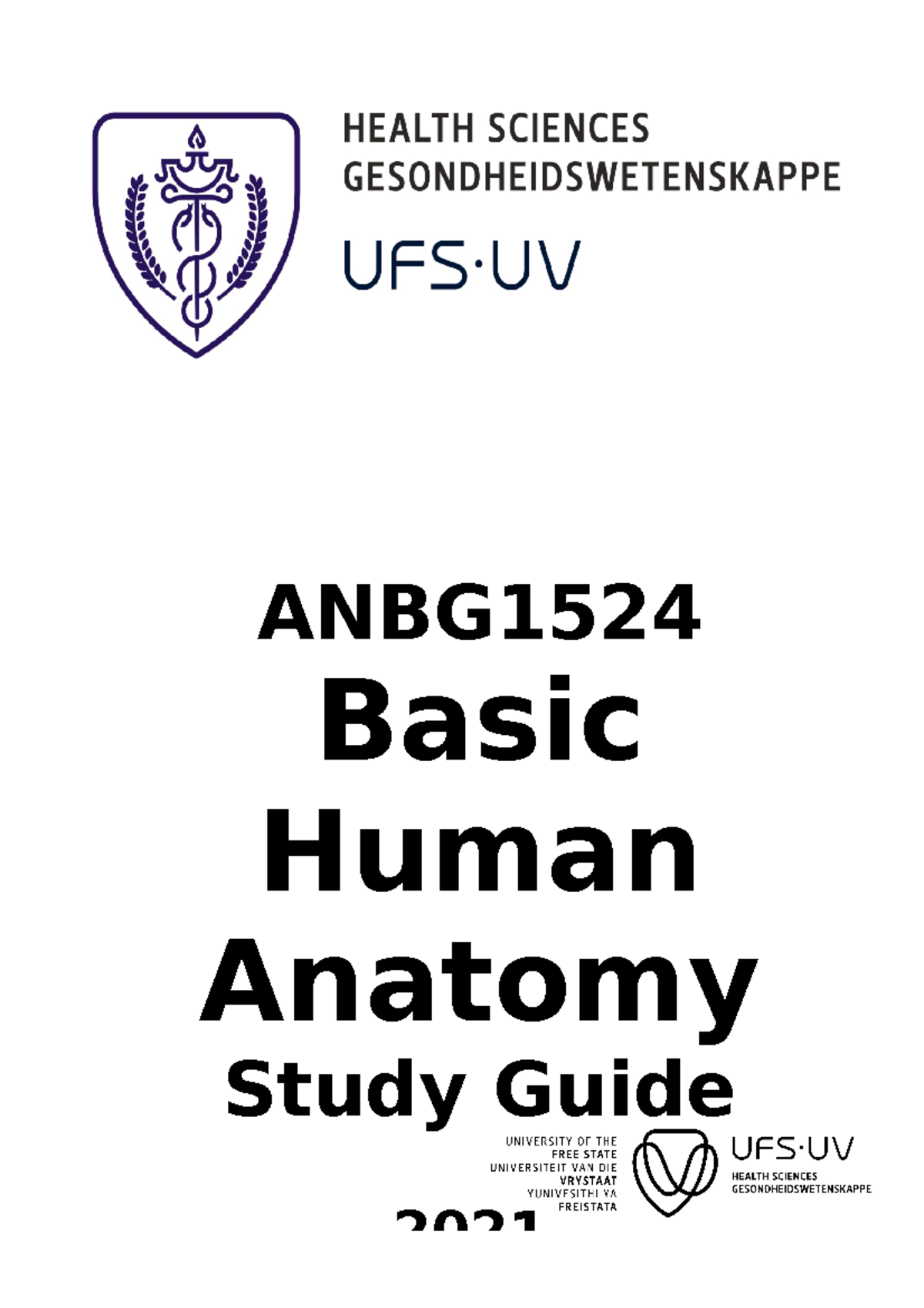 Study guide 2021 - 1 ANBG Basic Human Anatomy Study Guide Study Guide ...