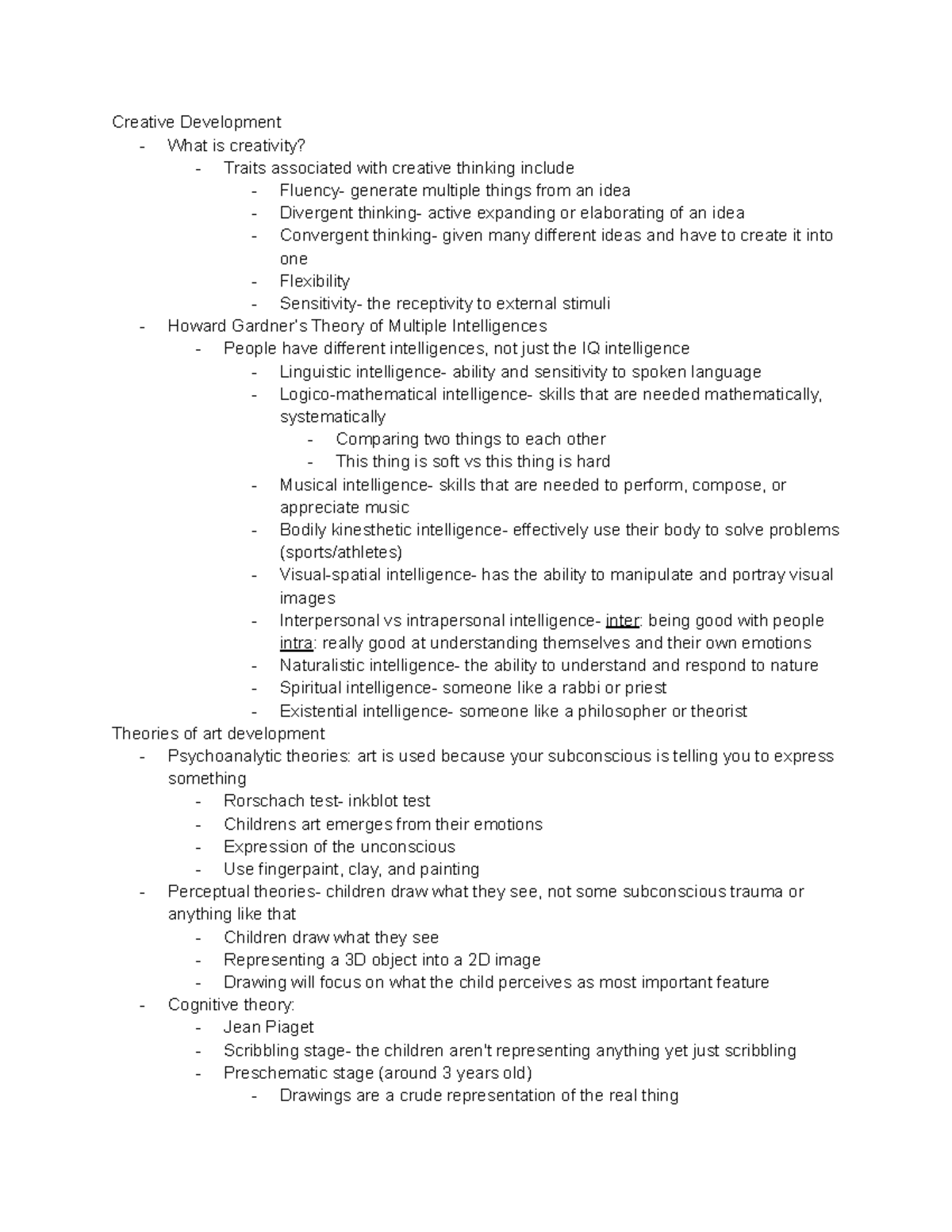 Class Notes 2 - Creative Development - What is creativity? - Traits ...