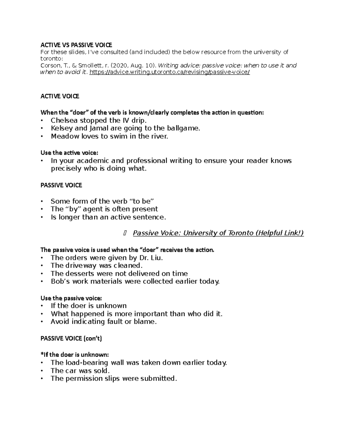 Active VS Passive Voice - ACTIVE VS PASSIVE VOICE For these slides, I ...