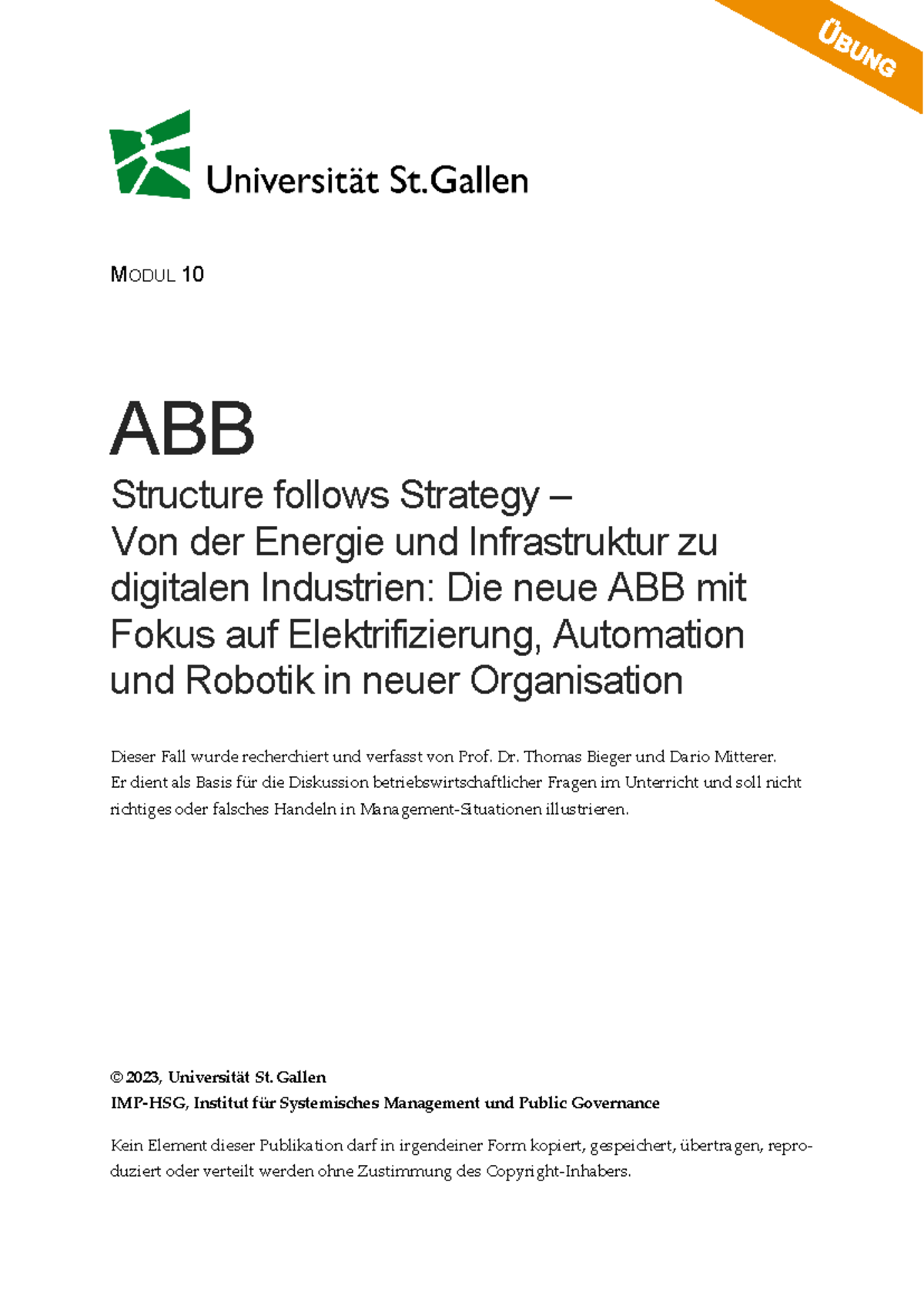 M10 - DE - Case Text - ABB - asa - MODUL 10 ABB Structure follows ...