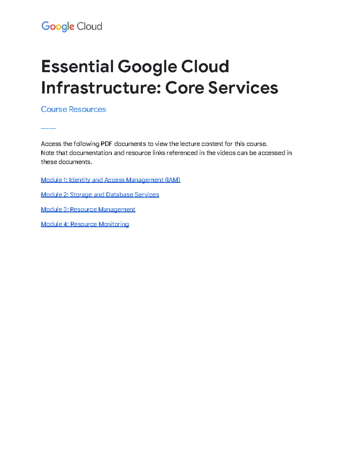 Essential Google Cloud Infrastructure Core Services - Google Cloud Fundamentals: Core ...