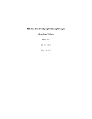 MKT 400 Module One Short Paper - MKT 400 Module One Short Paper Shawn ...