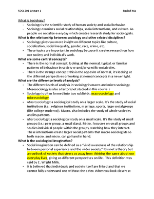 Methods of research - SOCI 201 - Studocu