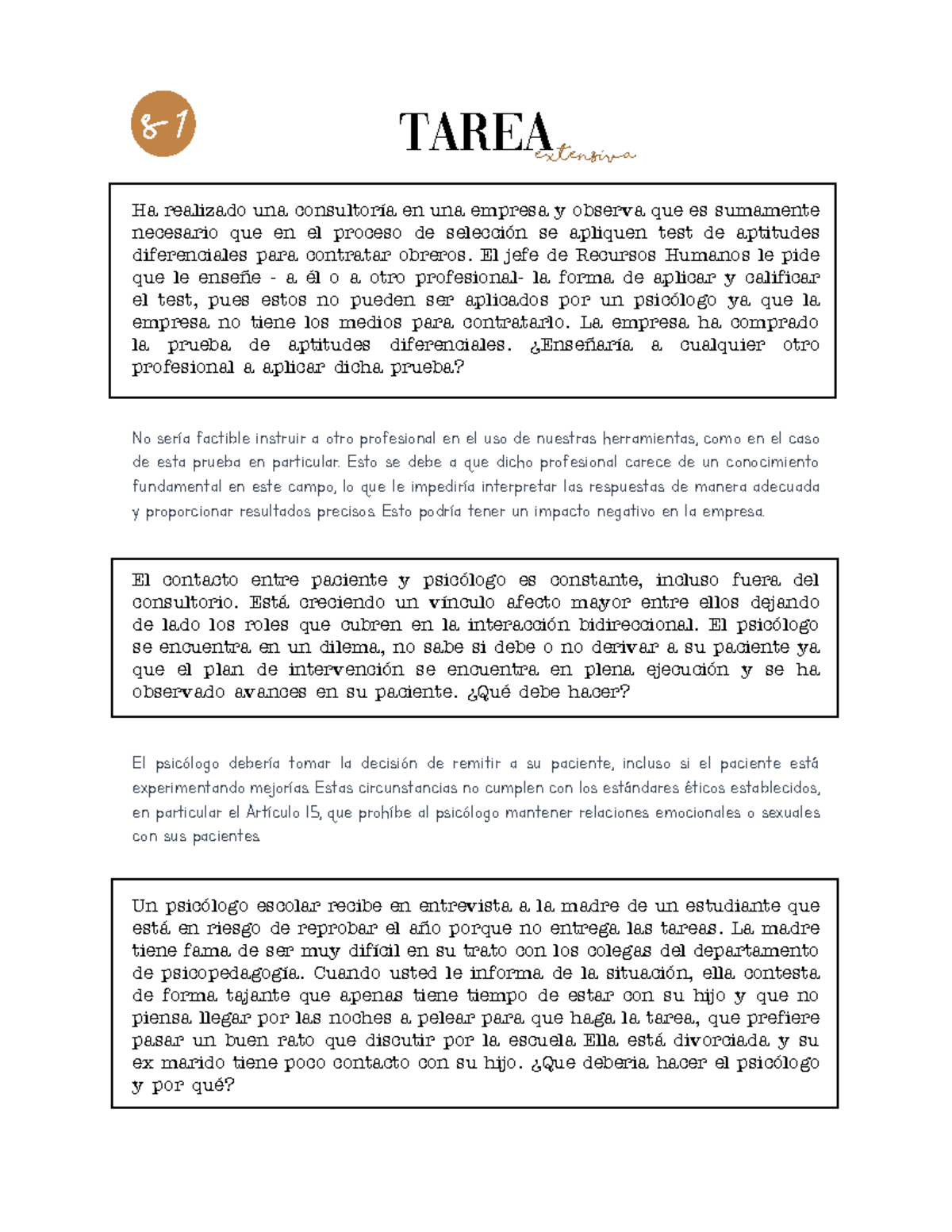 Tarea extensiva s6 1 y 2 - Semana 6, asignatura S.1 y S.2 - TAREA Ha ...