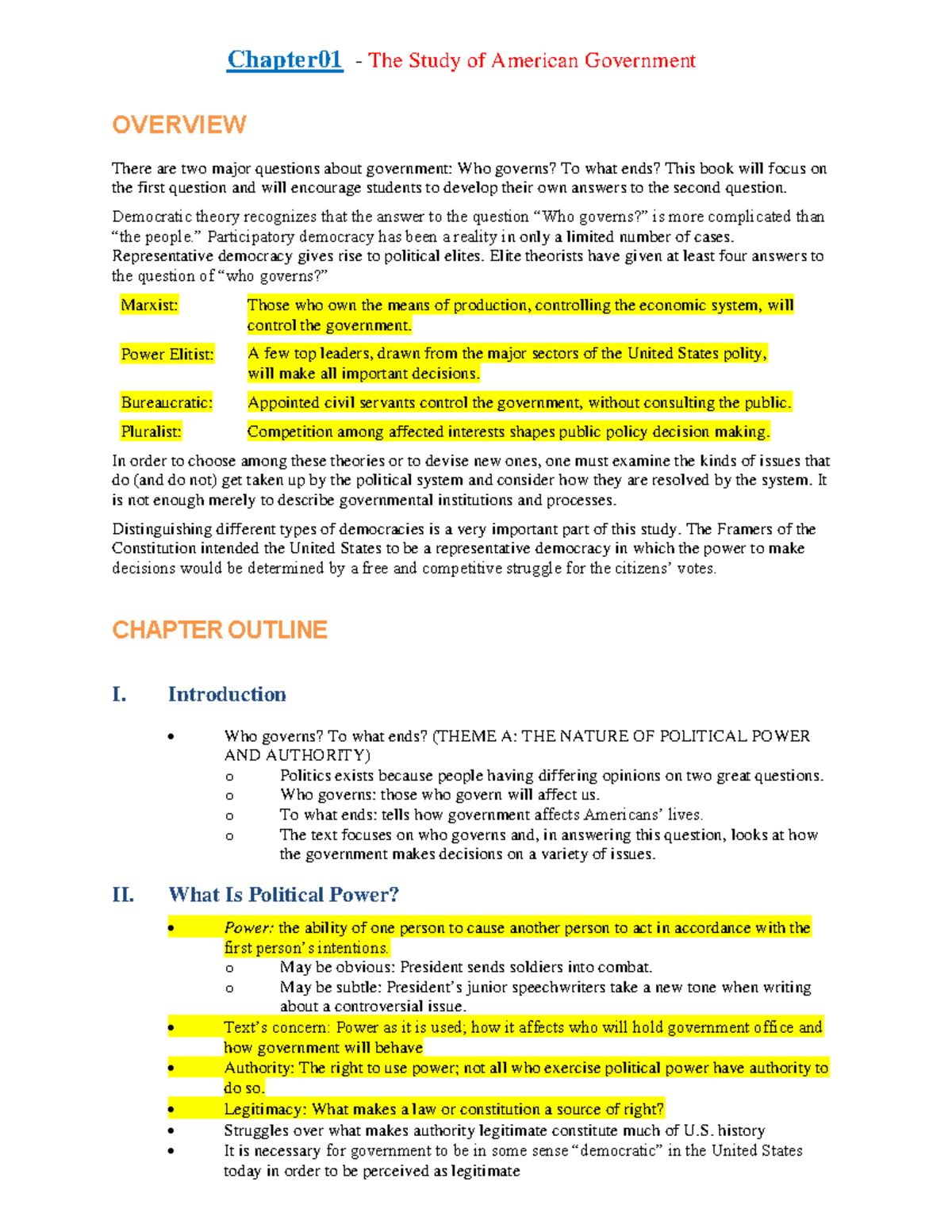 Ch01 The Study of American Government - Chapter01 - The Study of ...