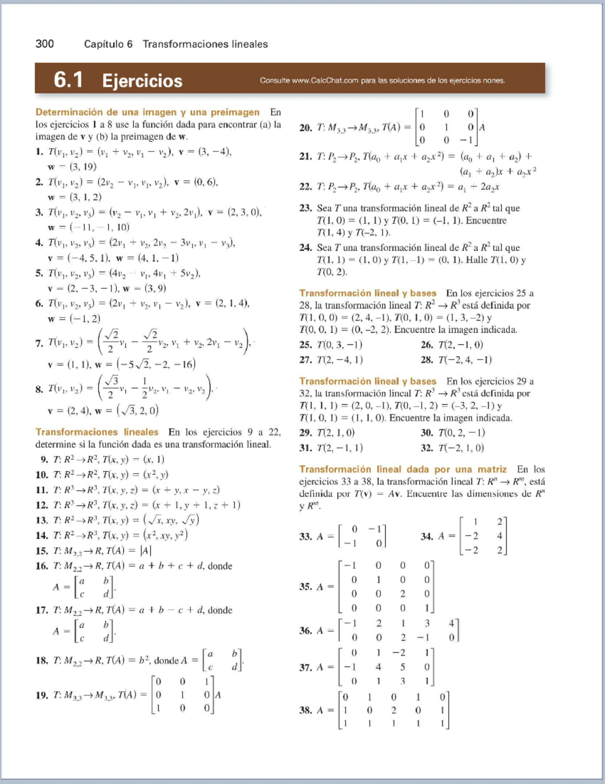 Ejercicios Transformaciones Lineales - Álgebra lineal - Studocu