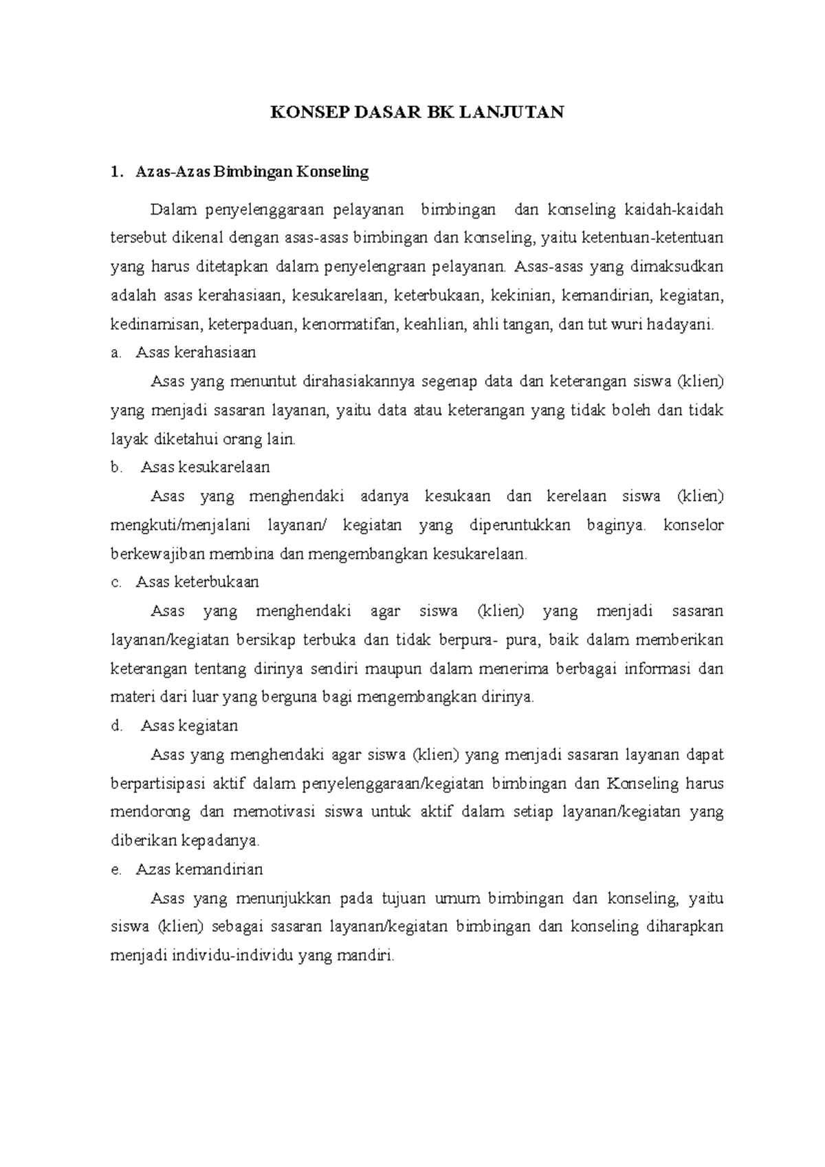 Konsep Dasar Bimbingan Konseling Lanjutan - KONSEP DASAR BK LANJUTAN ...