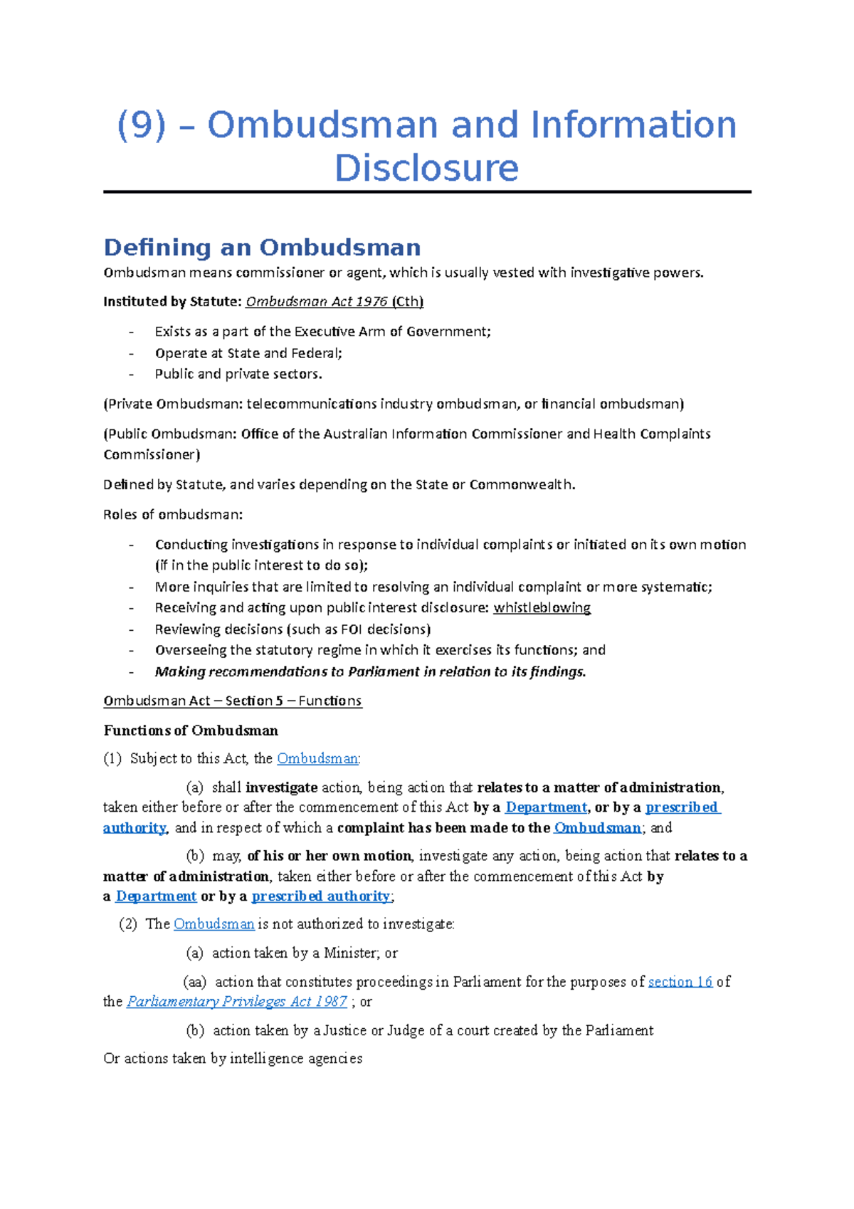 Ombudsman - Topic 9 - (9) – Ombudsman and Information Disclosure ...