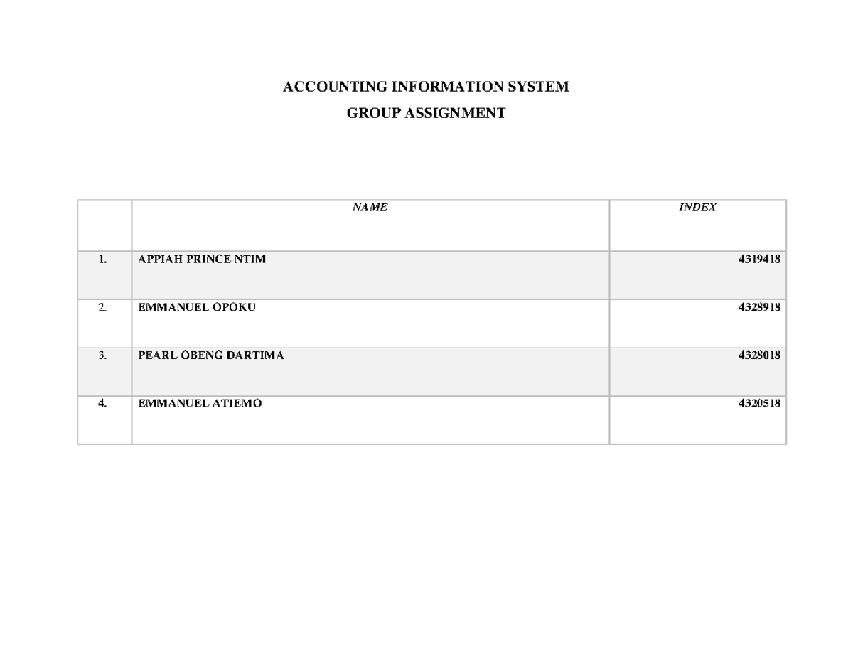Accounting Information System - ACCOUNTING INFORMATION SYSTEM GROUP ...