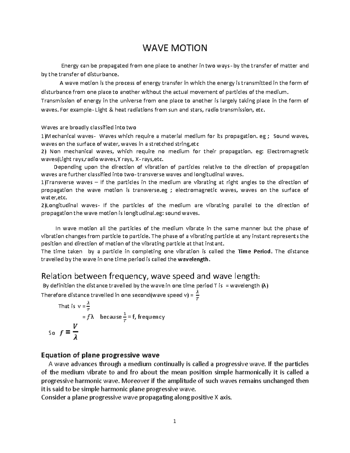 WAVE MOTION In Third Semester Of Complementary Physics WAVE MOTION wave-motion-in-third-semester-of-complementary-physics-wave-motion